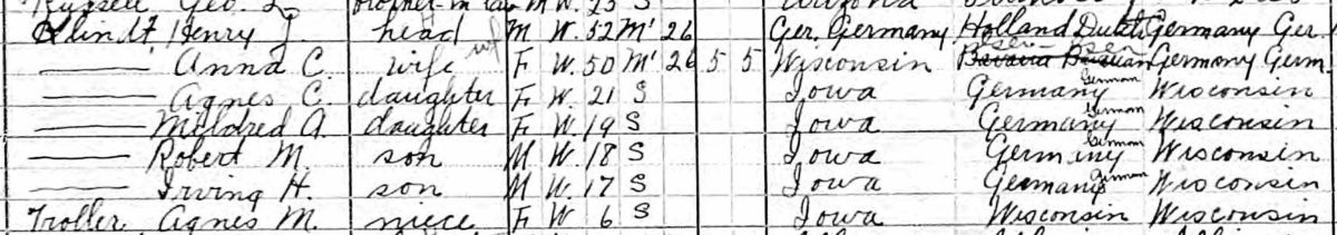 1910 United States Federal Census Record for Henry J Klindt – King Rat